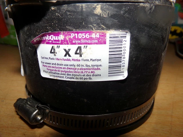 NEUF ACCOUPLEMENT PLUMBQWIK P1056-44 fernco 1056-44 4" x 4" *LIVRAISON ...