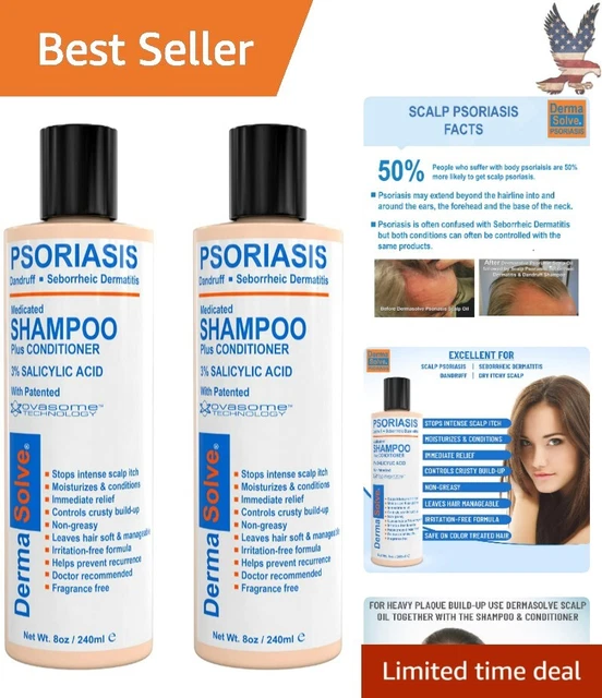 SCALP PSORIASIS SHAMPOO & Conditioner - Seborrheic Dermatitis - 8 oz ...