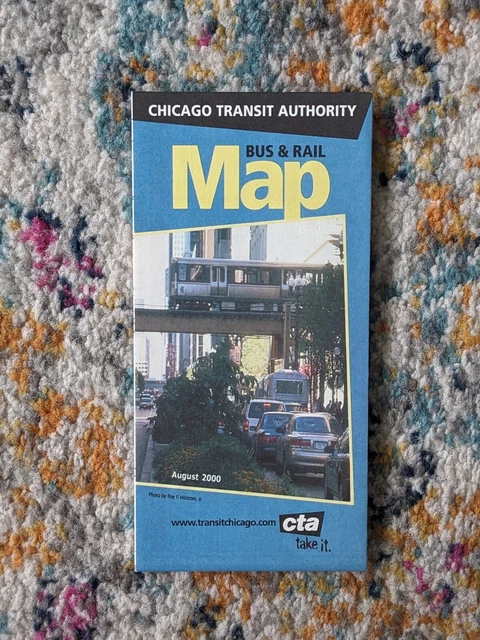 CTA CHICAGO TRANSIT Authority Bus & Rail Map Aug. 2000 £14.47 - PicClick UK