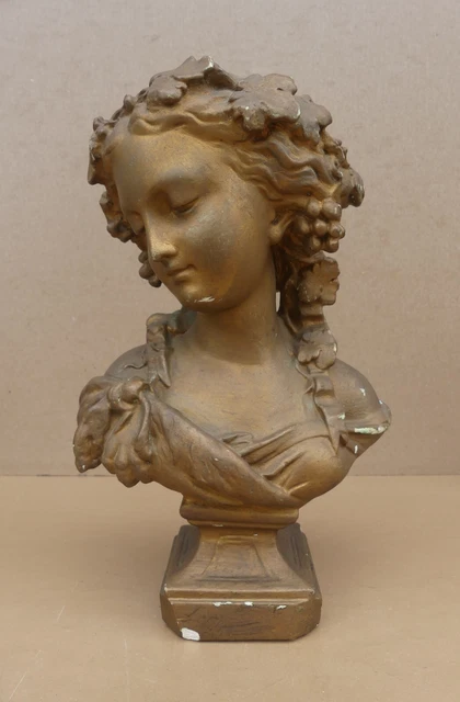 Buste Femme Platre Ancien