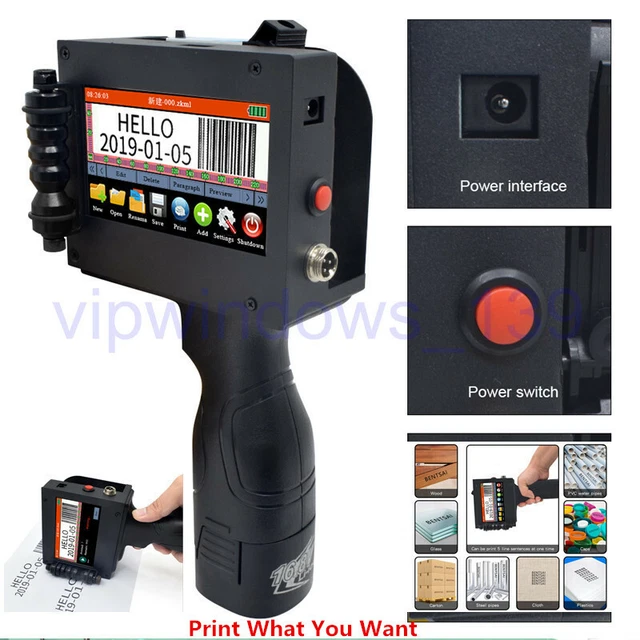 NEW HANDHELD INKJET Printer Logo QR Code Date Barcode 2-25.4mm ...