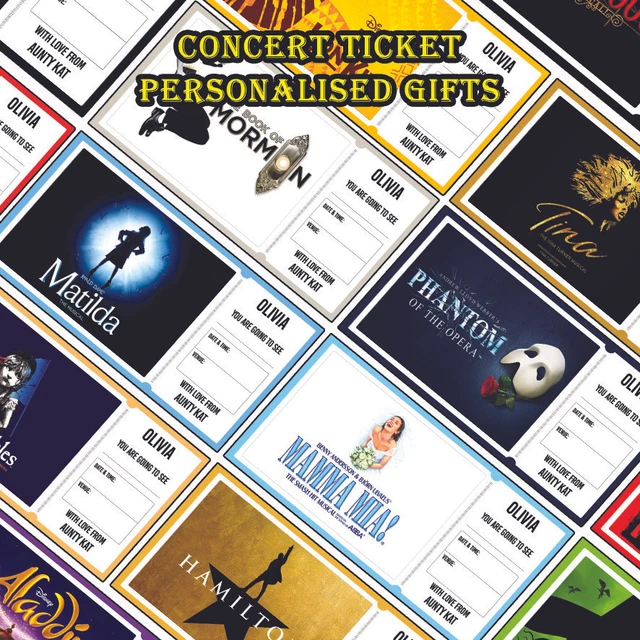 CONCERT TICKETS GIFTS Youre Going To See Theatre Personalised Birthday ...