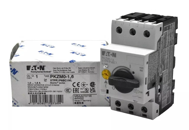DISJONCTEUR DE PROTECTION moteur Eaton PKZM0-1.6 1.0-1.6A neuf EUR 73 ...