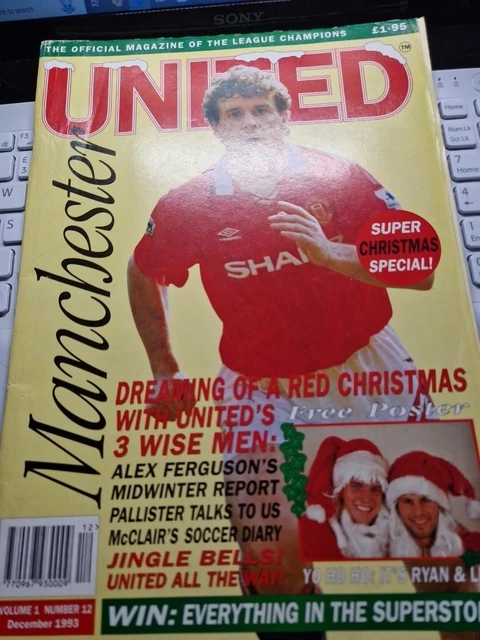 MANCHESTER UNITED MAGAZINE Vol 1 No 12 December 1993 Sharpe & Giggs ...
