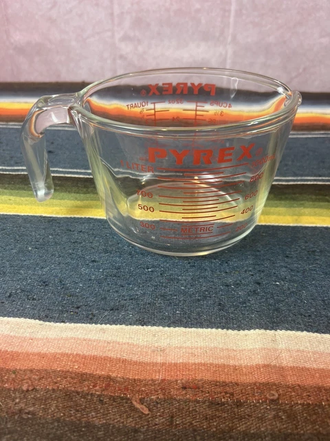 VINTAGE PYREX 4 Cup Glass Measuring Cup Red Letters 532 D Handle 32 Oz ...