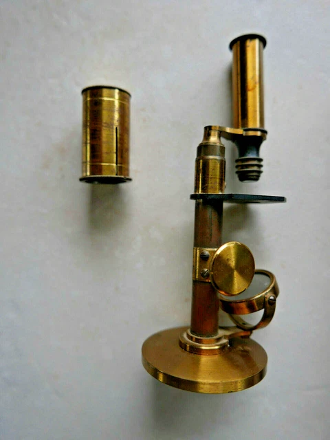ANCIEN MICROSCOPE D'ENTOMOLOGISTE insectoscope XIXe 15 cm insectes ...