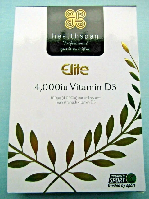 HEALTHSPAN ELITE 4,000IU Vitamin D3. 120 Capsules. £21.99. Expiry 06/ ...