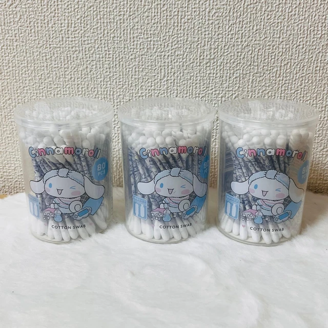 DAISO SANRIO CINNAMOROLL tampon coton 80 pièces x 3 ensembles oreilles ...