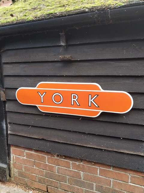 YORK TOTEM ENAMEL sign British Rail station BR sign North East train ...