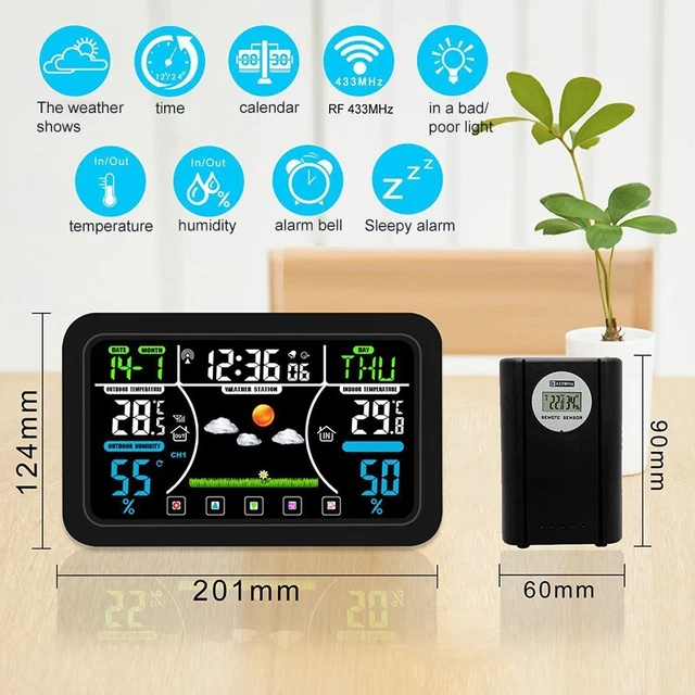 CLEVER DESIGN INDOOR Outdoor Weather System with HD Readings Available ...