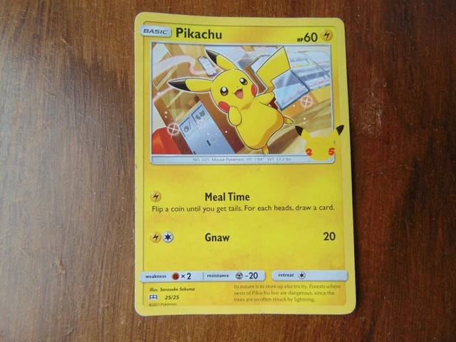 MCDONALD'S 25TH ANNIVERSARY **PIKACHU POKEMON CARD** Meal Time £3.99 ...