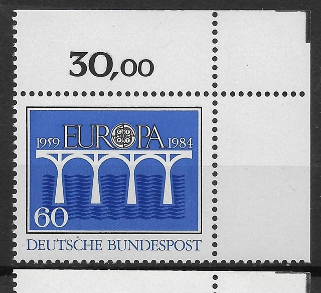 BUND 1984 ** Satz Mi 1210-11 Europa vom Eckrand Ecke Bogenecke oben ...