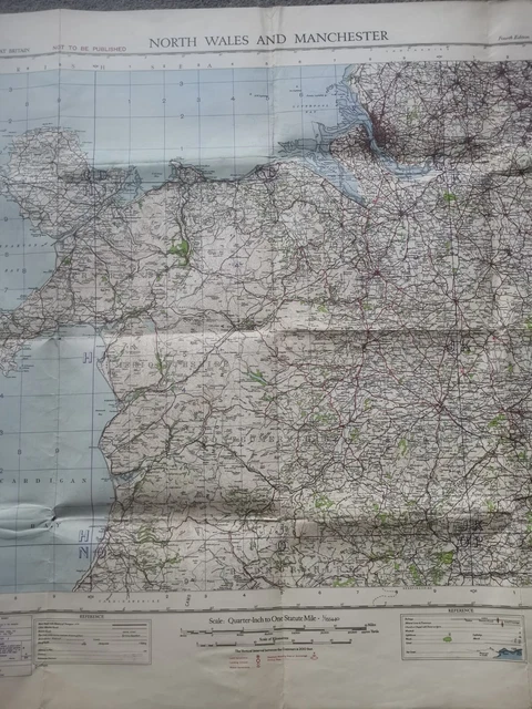 LARGE WORLD WAR 2 Military Map Manchester And North Wales. 1939 £18.40 ...