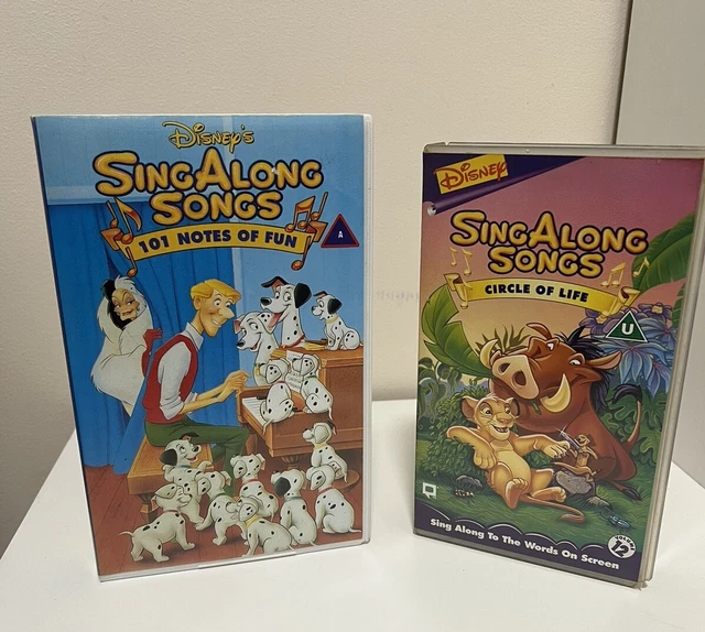 DISNEY VHS SING Along Songs - Circle Of Life (VHS, 1995) & 101 Notes Of ...