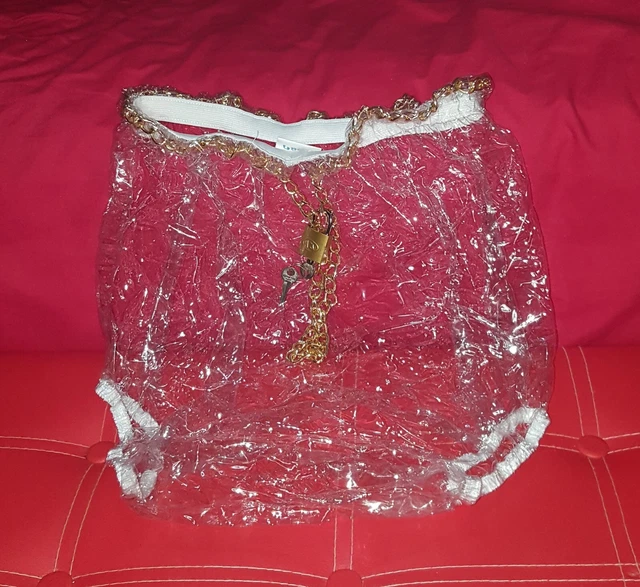 LOCKING CLEAR PVC Plastic Pants Adult DIAPER NAPPY Incontinence £27.00 ...