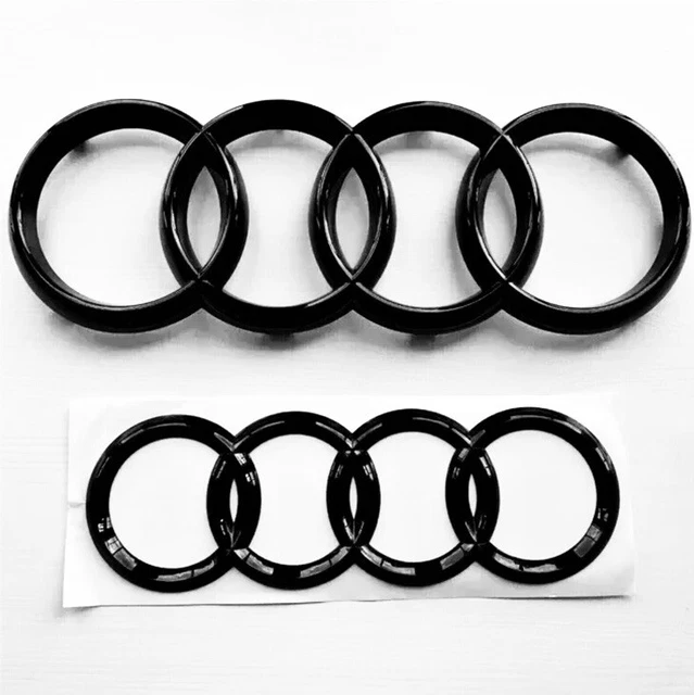 AUDI SET GLOSS black badge emblem front GRILL & rear A1 A3 A4 A5 273mm ...