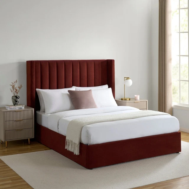 DUSK MADISON RUST Matte Velvet King Size Ottoman Storage Bed RRP £367 £ ...