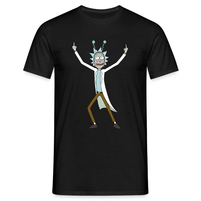 RICK & MORTY Rick Sanchez Pose Middle Finger Men's T-Shirt £17.82 ...