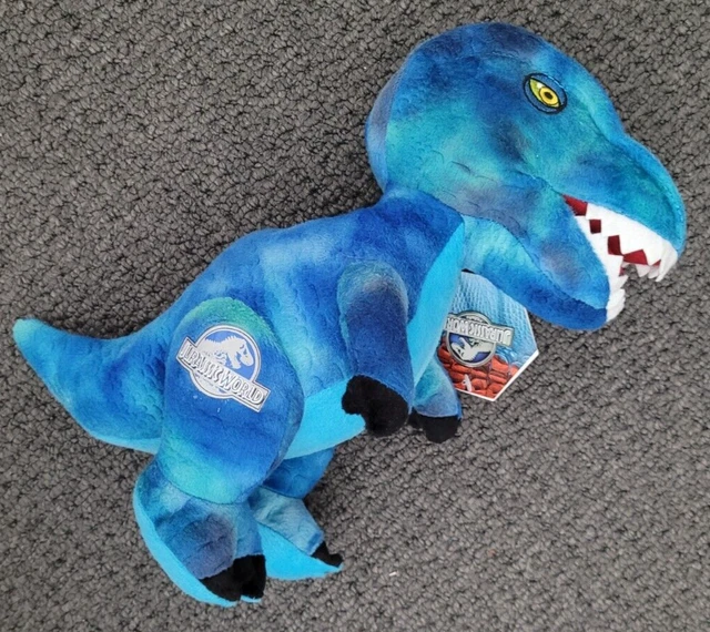 JURASSIC WORLD BLUE Dinosaur T Rex Tyrannosaurus Soft Plush Toy - New ...