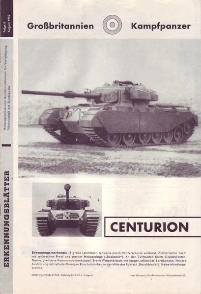 ERKENNUNGSBLÄTTER FOLGE 06 August 1959 Großbritannien Kampfpanzer Centurion u. A EUR 40,00 ...