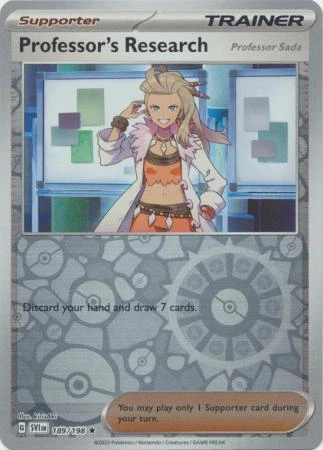 POKEMON TCG SCARLET & Violet - Professor Research 189/198 (Reverse Holo ...
