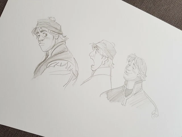 DISNEY KRISTOFF SKETCH Construction Model Pencil Drawing Original Art ...