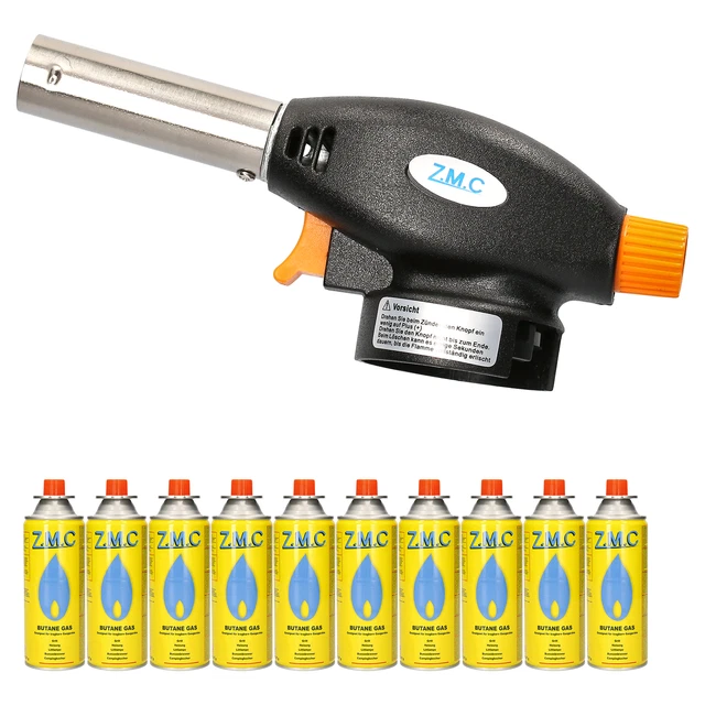GAS BURNER BUNSEN Burner Blowtorch Blow Torch Gas Lighter +10 Gas ...