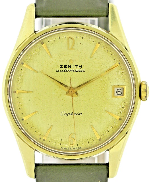 ZENITH CAPTAIN VINTAGE Automatic Herrenuhr Goldhaube Cal. 252 1960er ...