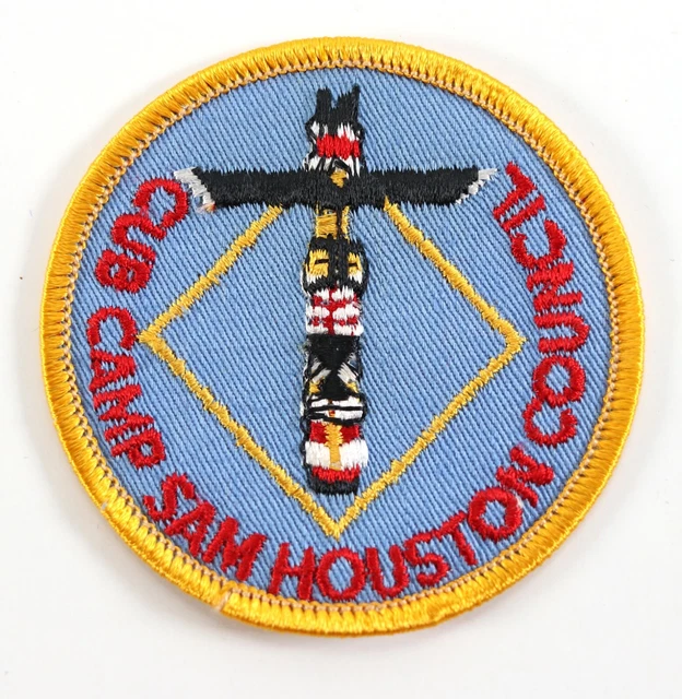 VINTAGE CUB CAMP Sam Houston Council Twill Totem Pole BSA Boy Scout ...