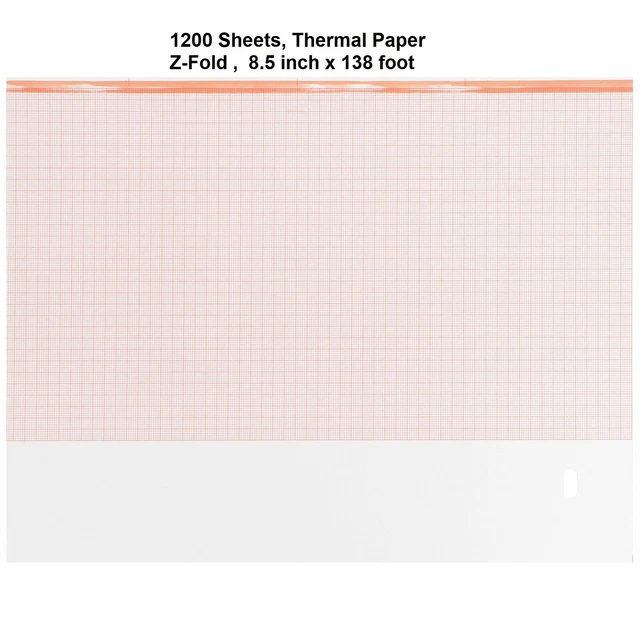 1200 SHEETS ECG EKG Paper Z-Fold for GE MAC 6, 8, 12, 15, MAC 1000 MAC ...