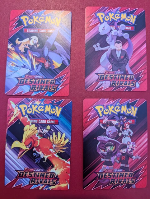 COMPLETE SET 4 Destined Rivals PreRelease Deck Trainer Tips Cards ...