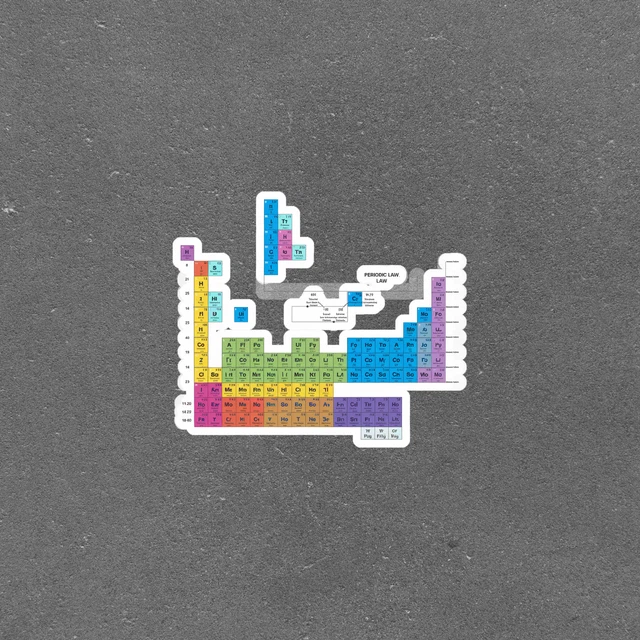 COLORFUL PERIODIC TABLE of Elements Science Sticker for Students ...