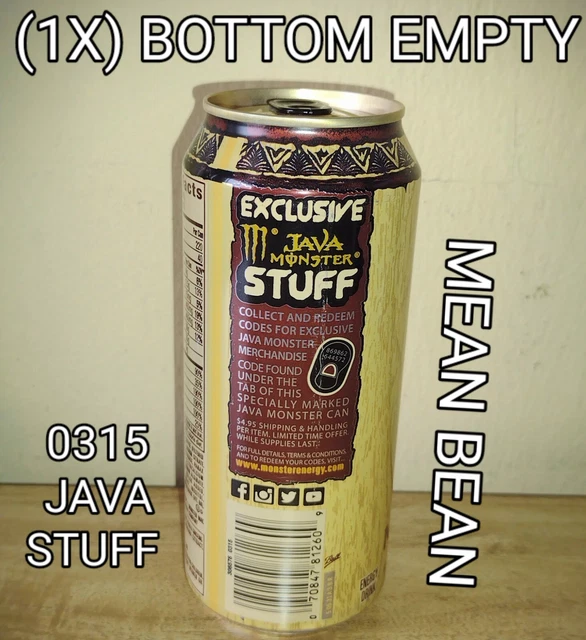 RARE ! **BOISSON ÉNERGÉTIQUE MONSTRE VIDE** JAVA MEAN BEAN 0315 TRUCS ...