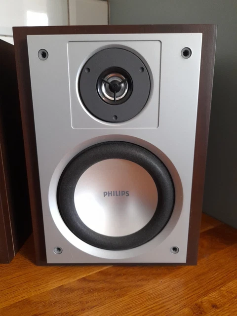 PHILIPS FWB-MC90/01 BOOK SHELF HI-FI STEREO SPEAKERS 6 0HM EO301302 ...