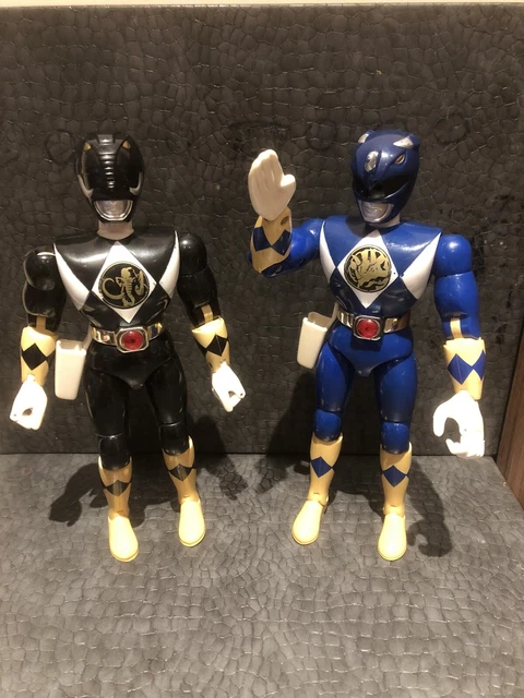 MIGHTY MORPHIN POWER Rangers KARATE CHOP/kick Blue & Black Ranger ...
