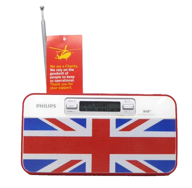 PHILIPS UNION JACK Portable DAB AM/FM Radio AE2012/05 BP2 £6.50 ...