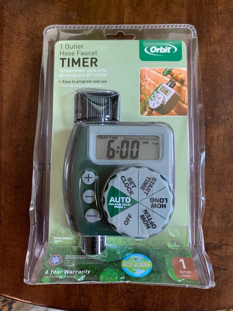 1-OUTLET PROGRAMMABLE HOSE Faucet Timer Automatic Watering System Orbit ...