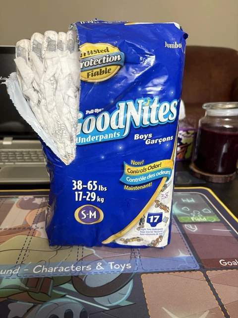 VINTAGE DIAPERS 2007 Boys Goodnites Underpants S/M Opened 15 Count $83. ...