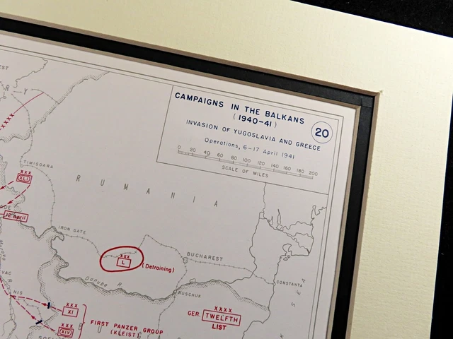 WW2 MILITARY MAP German Invasion of Yugoslavia Greece Operations USMA ...