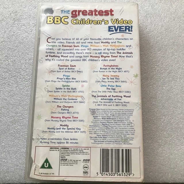 BBC KIDS VHS Rare greatest BBC Childrens Video Ever UK EDITION 90s ...