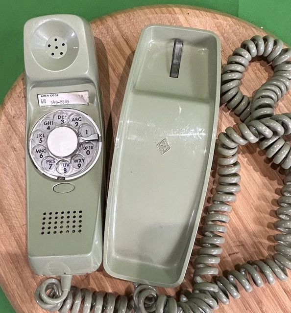 VTG AECO GREEN Rotary Dial Phone Dial In handset Avacado Original £72. ...
