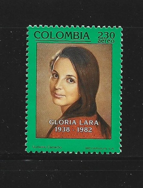 COLOMBIA. AÑO: 1992. Tema: 10º ANIV. DE LA MUERTE DE GLORIA LARA. EUR 1 ...