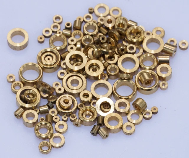 CLOCK BUSHES BRASS x100 Assorted Pivot Bush Mixed Sizes Movement Spare Parts New £11.95 ...