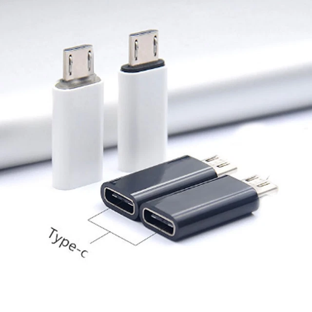 CONVERTISSEUR MICRO USB Femelle Vers Type C Mâle Adaptateur Usb-C Noir ...