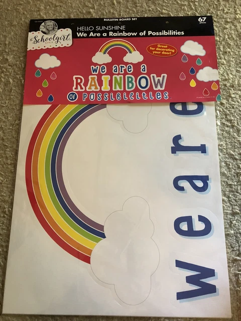 HELLO SUNSHINE GIANT Rainbow Bulletin Board Set Schoolgirl Style CD ...