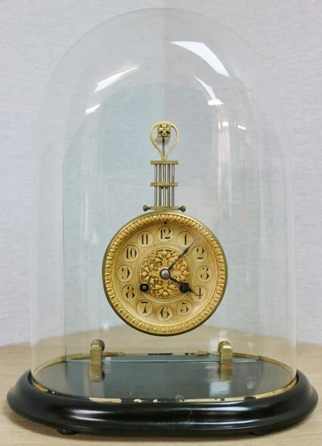 ANTIQUE FRENCH MYSTERY Swinging Pendulum Skeleton Mantle Clock Under ...