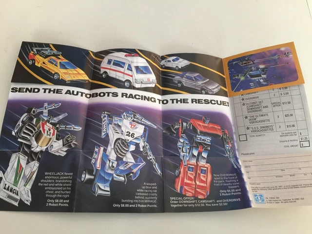 TRANSFORMERS G1 1985 vintage CATALOGUE folder poster brochure mail ...