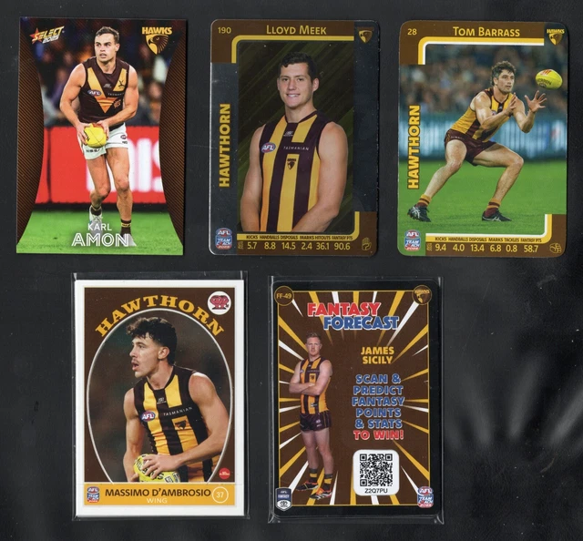 2025 AFL TEAMCOACH & SELECT 5 x TEAM SETS [BASE & INSERTS] 46 CARDS ...