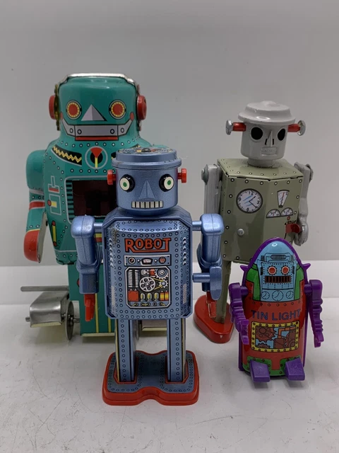 VTG REPRO COLLECTORS Robot Tin/Plastic Key Wind-up Mechanical Toys Etc ...