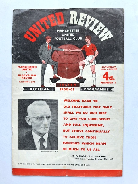 MANCHESTER UNITED V Blackburn Rovers Season 1960-61 Football Programme ...